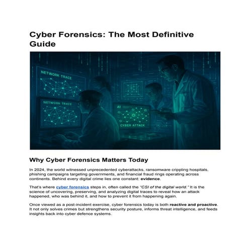 Cyber Forensics: The Most Definitive Guide | PDF