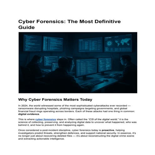 Cyber Forensics: The Most Definitive Guide | PDF