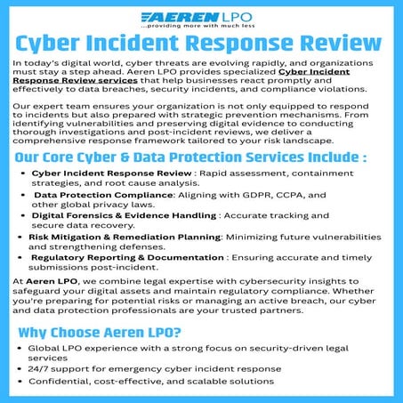 Cyber incident Response Review-Aeren lpo | PDF