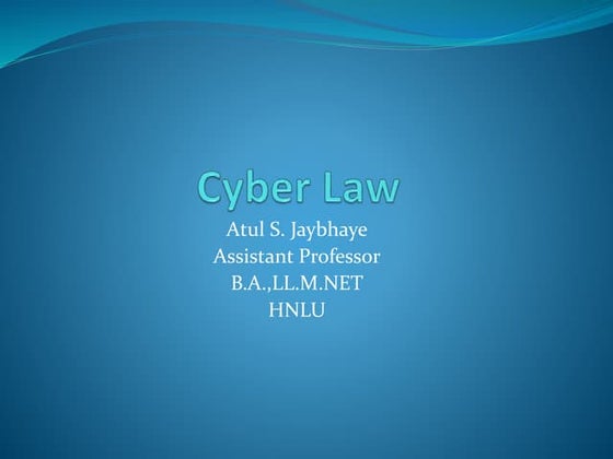 Cyber Law And Ethics | PPTX