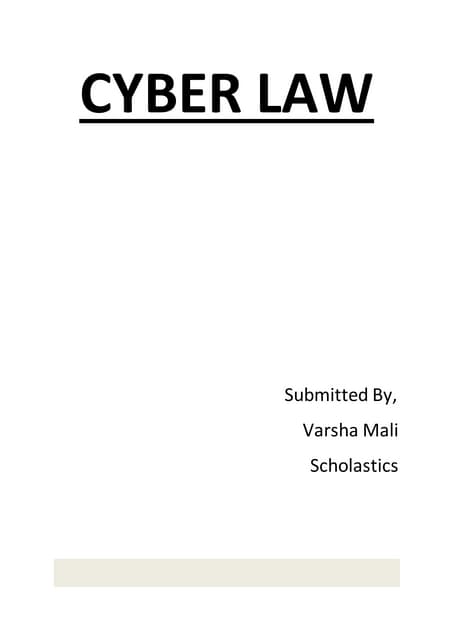 Cyber Law IT Act Section 66 to 66F | PPTX