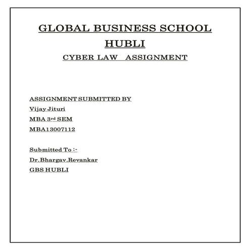 Cyber Law IT Act Section 66 to 66F | PPTX