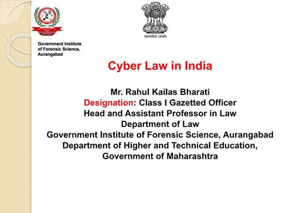 Cyber laws in India | PPT