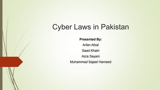 Cyber Crime Laws of Pakistan | PPT