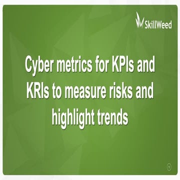 Cyber metrics for KPIs and KRIs to measure risks and highlight trends ...