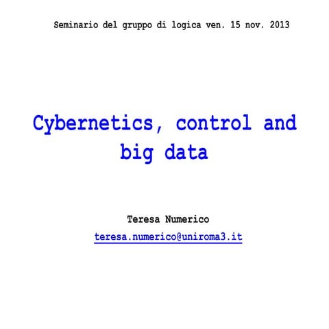 Cybernetics big data_abrusci_15 novembre 2013 | PPT