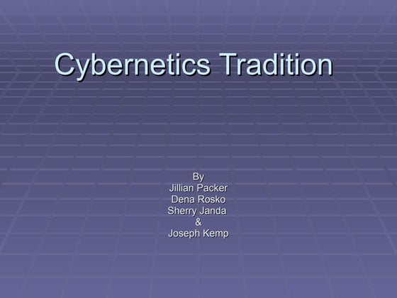 Cybernetics and Second-order Cybernetics | PPT