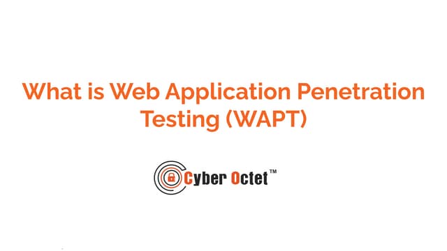 Cyber Octet What Is Web Application Penetration Testing Waptpdf