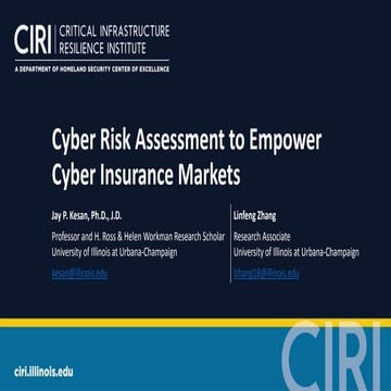 Cyber Risk Assessment to Empower Cyber Insurance Markets | PPTX
