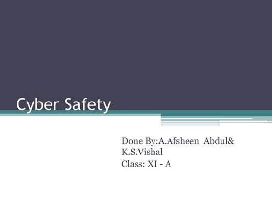 Cyber Safety Class 9 | PPTX