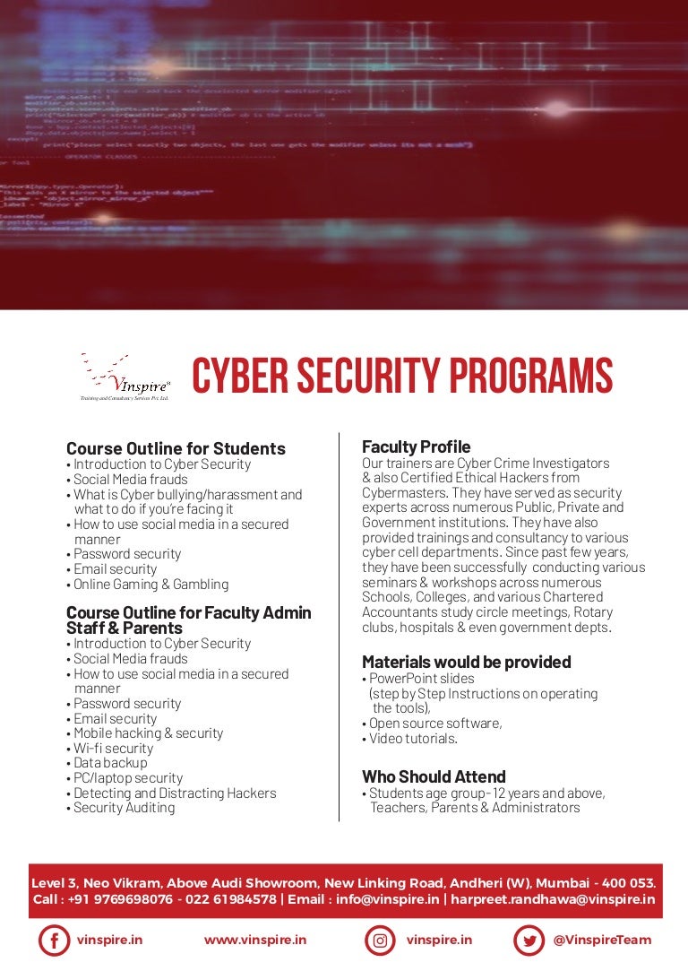 CYBER SECURITY Programs