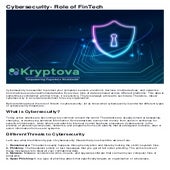 Cybersecurity- Role of FinTech | PDF