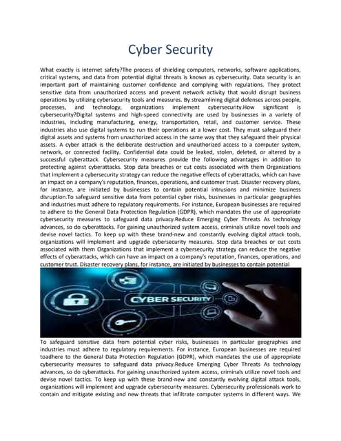 CYBER SECURITY IN DIGITAL AGE UNDERSTAND THE CYBER WORLD | PPT