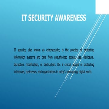 Cyber Security awareness training for common users | PPTX