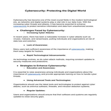 Cybersecurity Protecting The Digital World Pdf