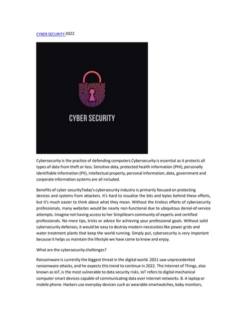 Unraveling the Latest Cybersecurity Trends in 2024 | PPTX | Internet ...