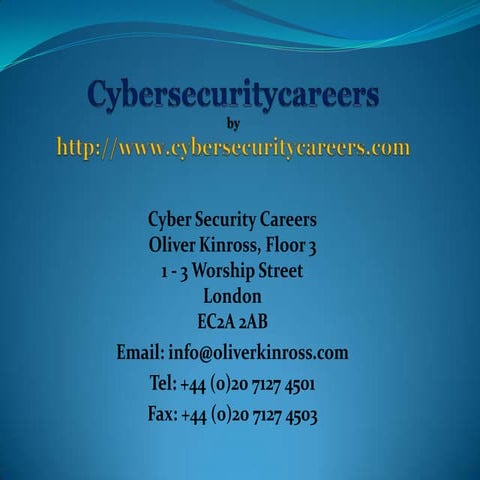 Careers in cyber security | PPT