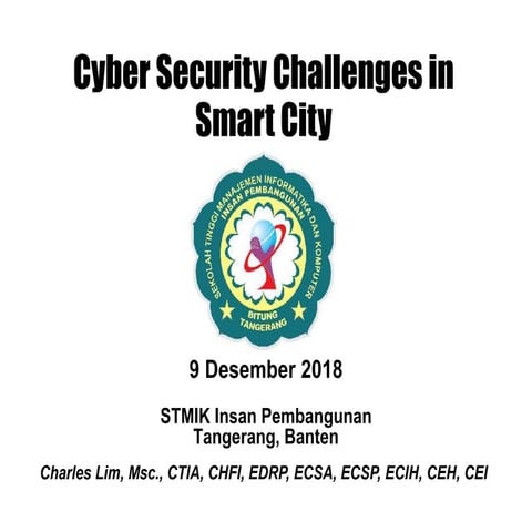 Cyber Security challenges in SMART city | PDF