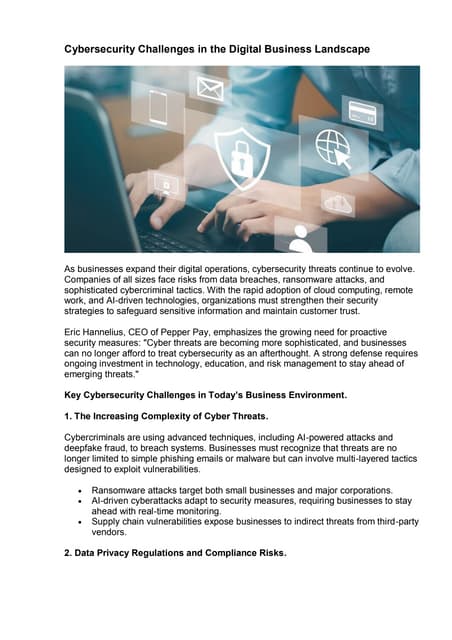 Top 5 Cybersecurity Threats Every Business Must Know by Harish Vaija ...