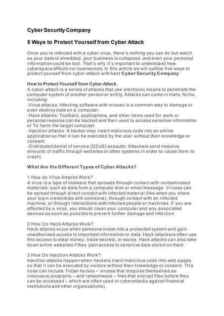 Cyber security threats and its solutions | PPTX