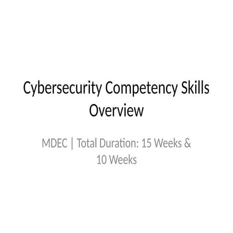 Cybersecurity Competency Overview Singapore | PPTX