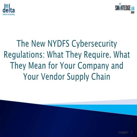 NYS DFS CyberSecurity Regulations | PPTX