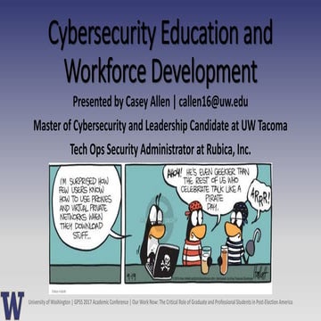 Cybersecurity Education and Workforce Development | PPTX