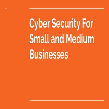 Cybersecurity for SME | PPT