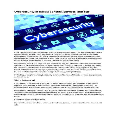 Cybersecurity in Dallas Benefits Services and Tips.pdf