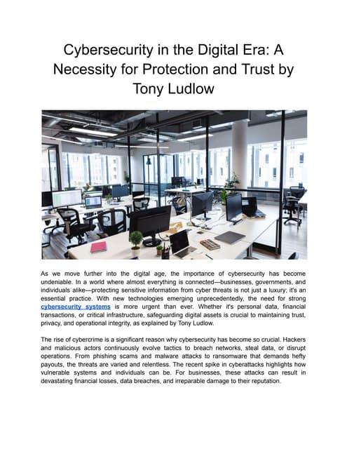 Cybersecurity in the Digital Age | PDF | Internet Safety | Parenting