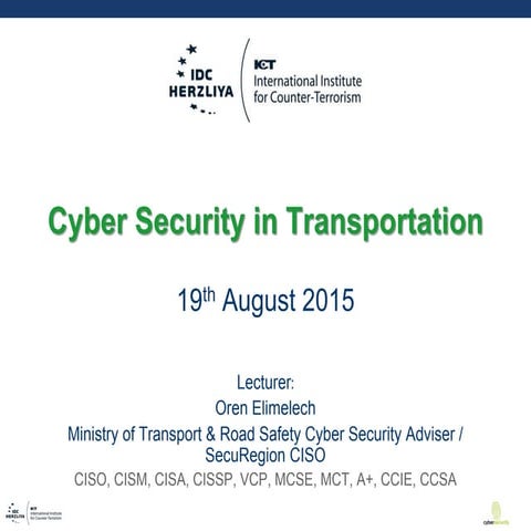 Cyber Security in Transportation | PDF