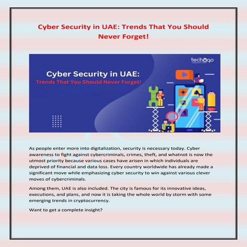 Cyber Security in UAE - Trends That You Should Never Forget | PDF