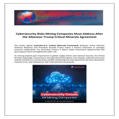 Cybersecurity Risks Mining Companies Must Address After The Albanese Pdf