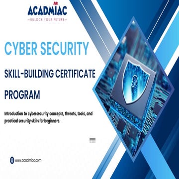 Cyber Security Skill-Building Certificate Program | PDF