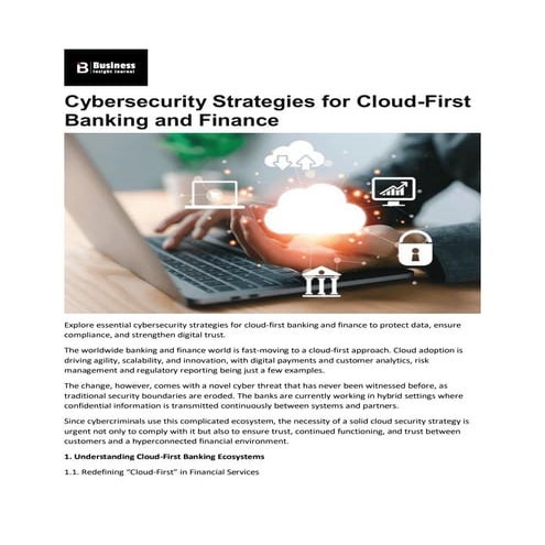 Building a Secure Cloud Infrastructure for Banking and Finance | PDF