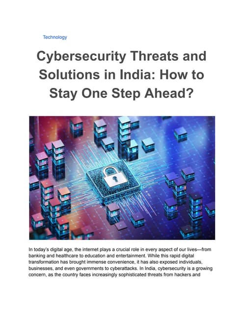 Challenges and Solutions for Cyber Security in India. | PDF