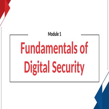 Cybersecurity and digital Security fundamentals for students | PPTX