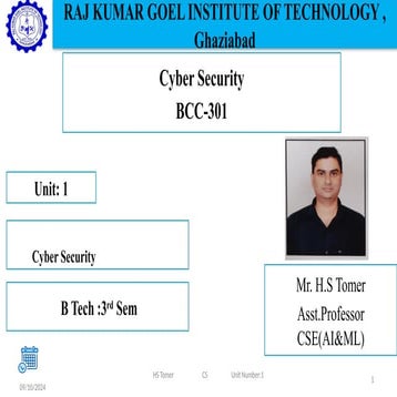 Cyber Security 2 Nd Year Aktu[unit 1] Pptx