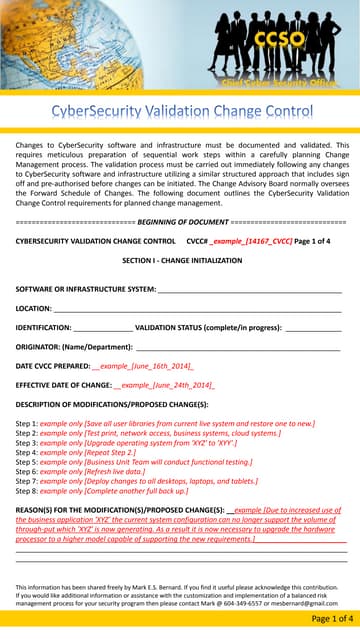 Change Control Form | PDF
