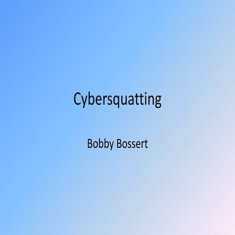 Cybersquatting | PPTX