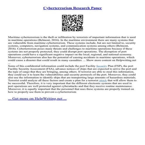Cyberterrorism | PDF