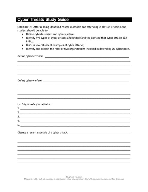 Counterintelligence studyguide | DOC