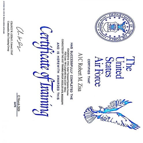 Air Force Cyber Transport Systems Certificate | PDF