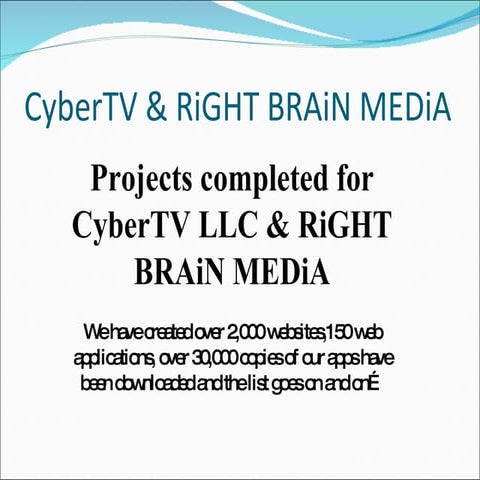 CyberTV and RiGHT BRAiN MEDiA | PPT | Internet | Computing