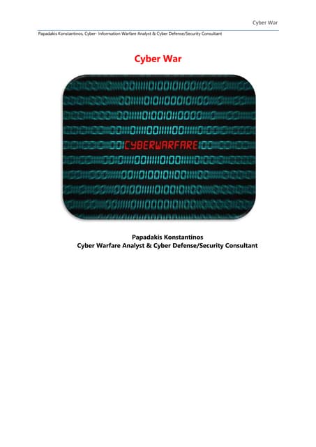 Κυβερνοχώρος: Νέο πεδίο αντιπαραθέσεων | PDF