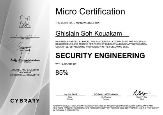 CYBRARY MICRO CERTIFICATION IN ADVANCED SOCIAL ENGINEERING TACTICS | PPT