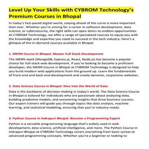 E&ICT IIT Guwahati X Cybrom Technology Indrapuri | PDF