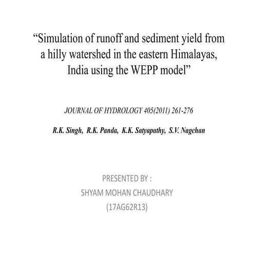 RUNOFF AND SEDIMENT YIELD | PDF