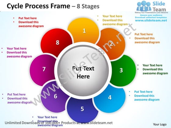 11 components diverging arrow process diagram circular flow layout ...