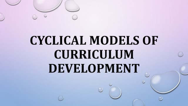 Decker Walker's curriculum model (1971) | PPTX